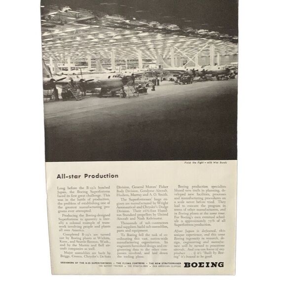 Boeing | Accents | Vintage 945 Boeingall Star Production Ad ...